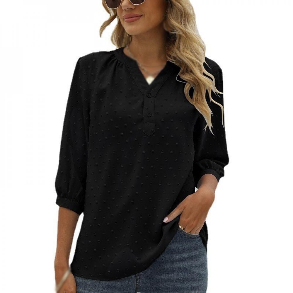 Click here for Pengxiang Clearance!women‘s Casual 3/4 Sleeve Henr... prices