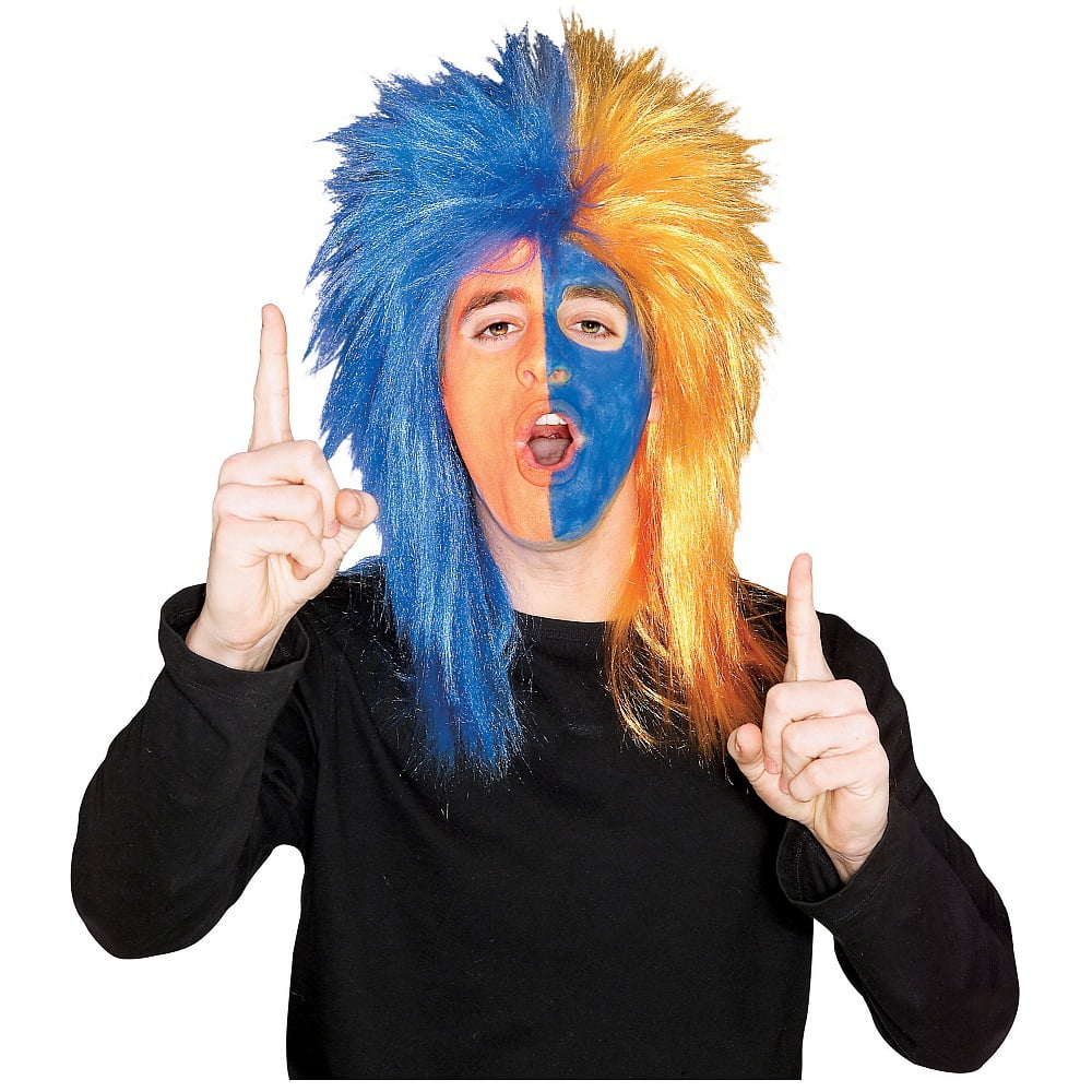 Sports Fanatic Wig in Blue and Orange - Walmart.com