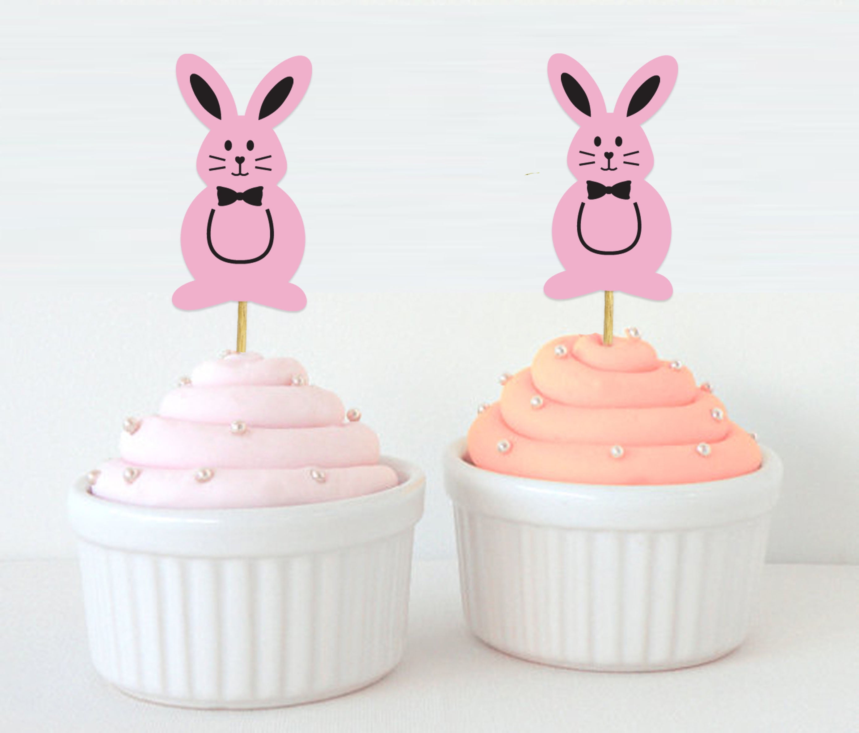 Darling Souvenir, Baby Pink Easter Bunny Rabbit Cupcake Toppers Dessert ...