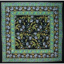 Homestead Rajasthan Block Print Square Cotton Tablecloth, 60 x 60 ...