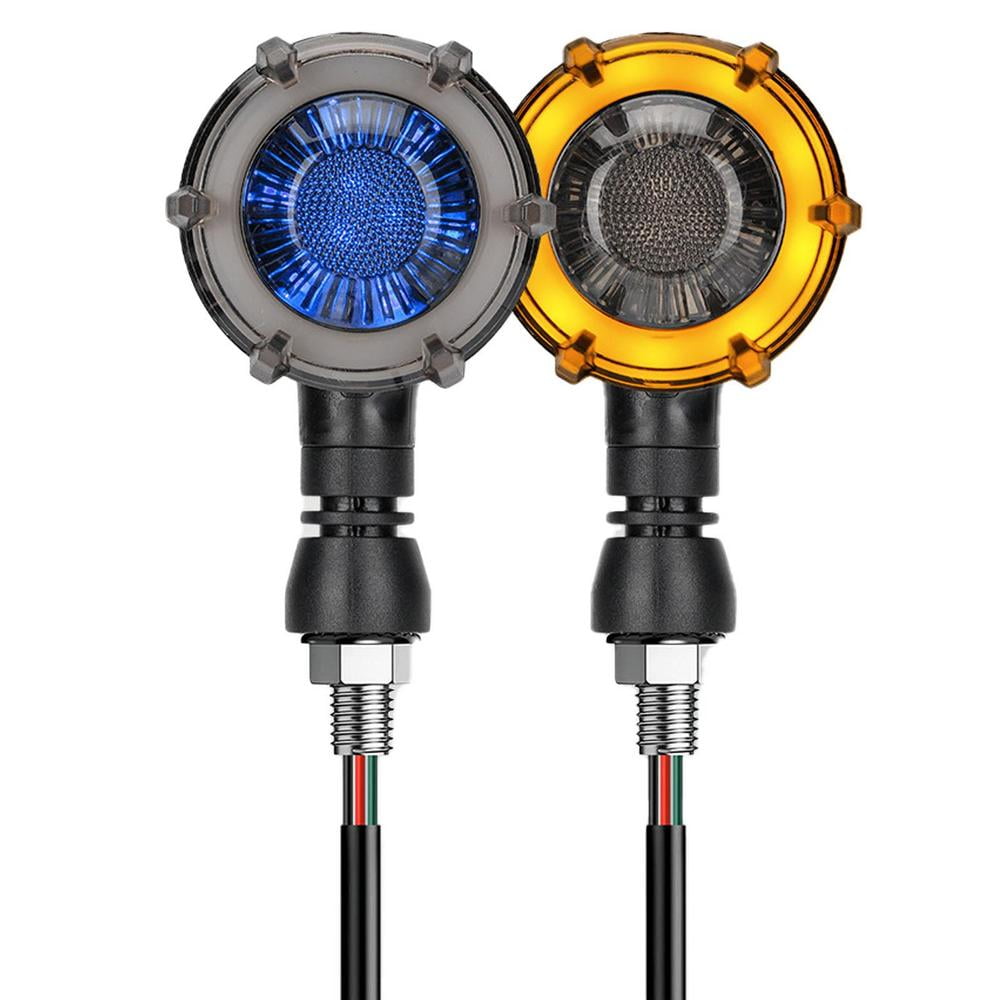 Tohuu Motorcycle Turn Signals 1pair Rotating LED Turn Signal Indicators ...