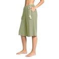 AHTJRT Casual Capri Pants for Women High Elastic Waist Tie Side Slack ...