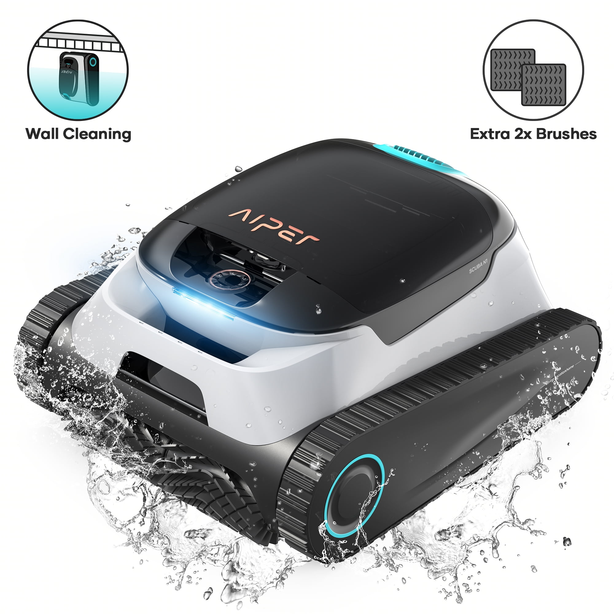 Aiper Scuba N1 Cordless Robotic Pool Cleaners for In-Ground Pools up to ...