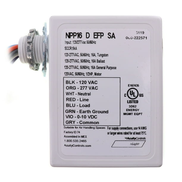 Sensor Switch NPP16-D-EFP-SA nLIGHT Occupancy Controlled Power Pack ...