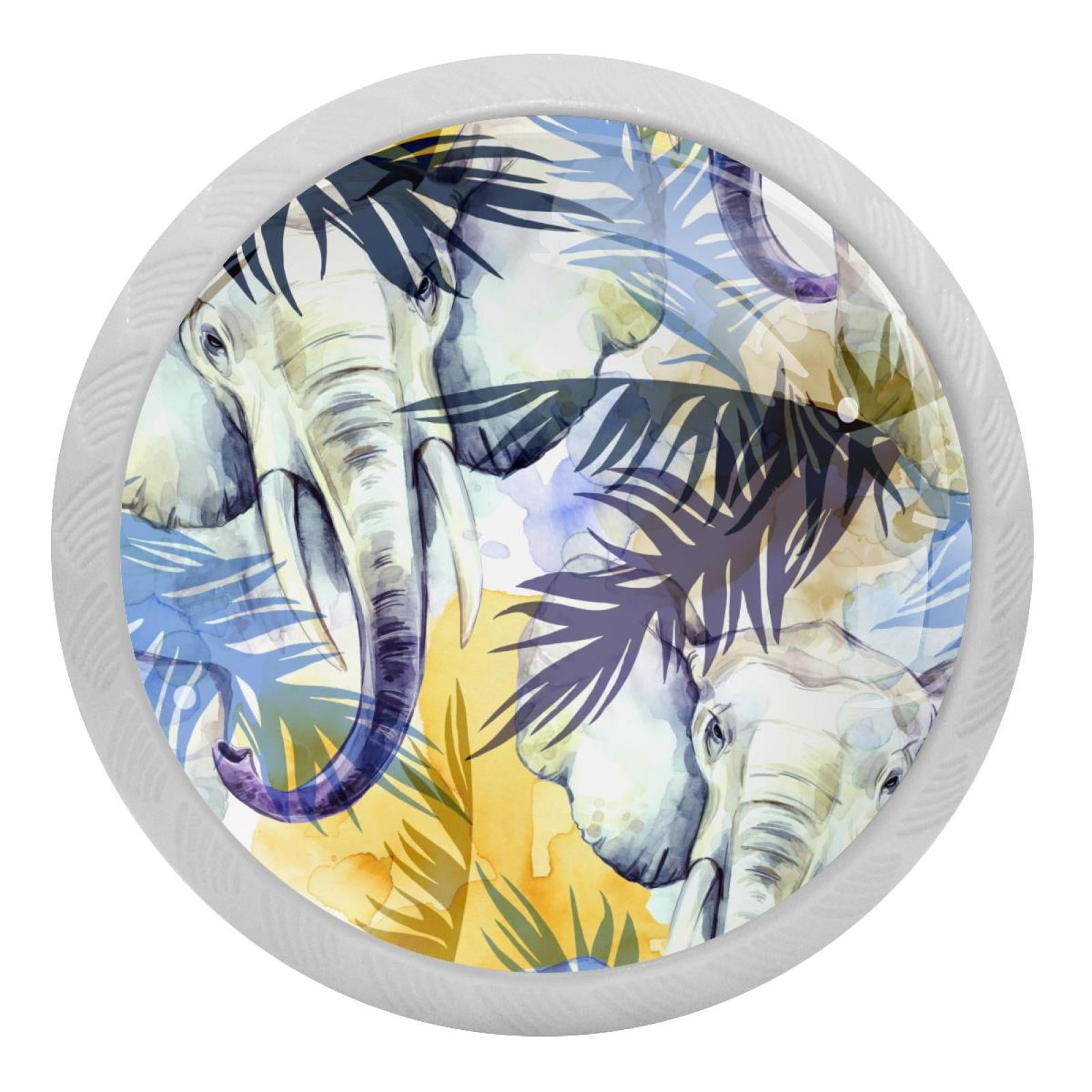 4PCS Round Elephant Cabinet Fluorescence Knob Glowing in the Dark ...