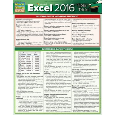 Microsoft Excel 365 Tips & Tricks - 2019 : a QuickStudy Laminated Software Reference Guide ...