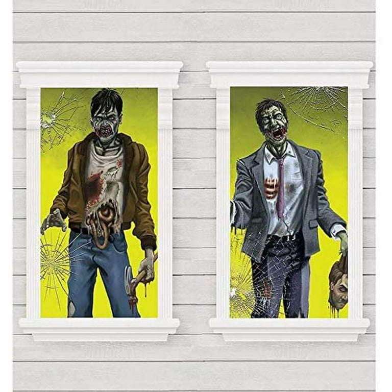 Halloween Window Silhouettes Zombie