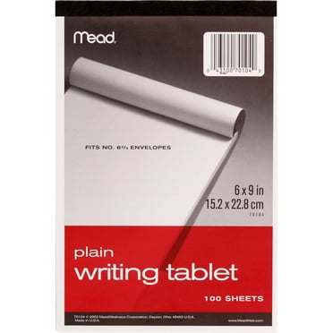 "Mead 6""x9"" Ruled Writing Tablet, Plain Wide-lined Notepad, 100 ...