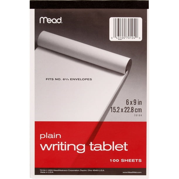 Mead Plain Writing Tablet, 6" x 9" - Walmart.com