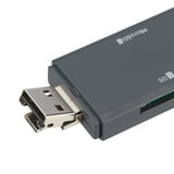 Onn+ SD microSD Card Reader, USB-C and Micro-USB, Portable Media Card ...