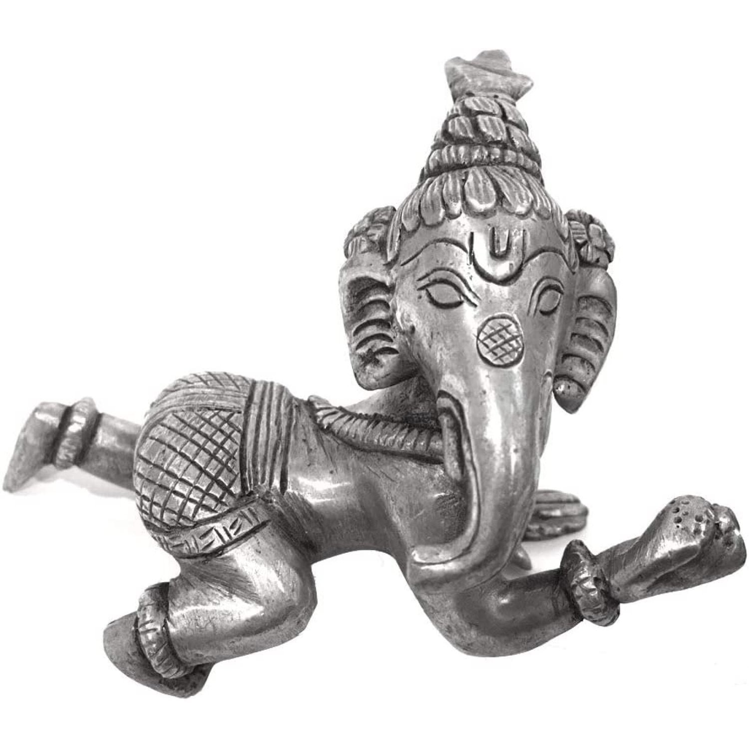Crawling Baby Ganesh Small Statue, Pewter Over Bronze - Walmart.com