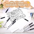 18 Pack Black Fine Tip Washable Markers for , Cone Tip Coloring Pens ...