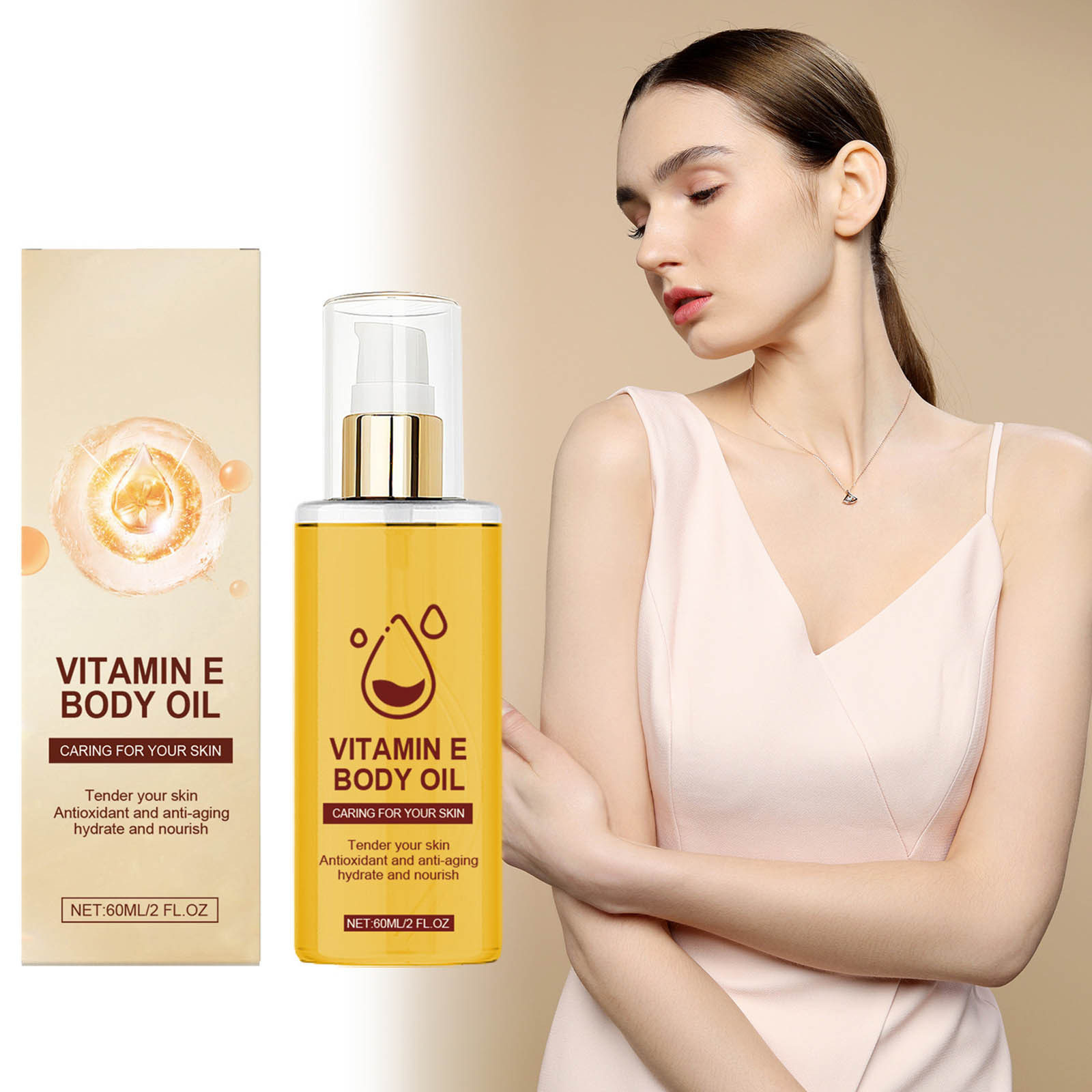 Vitamin E Body Oil Damaged Skin From Age Collagen For Moisturized 100ml ...