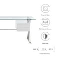 "Modway Modern White Tempered Metal 71"" Sector Office Desk with Glass ...