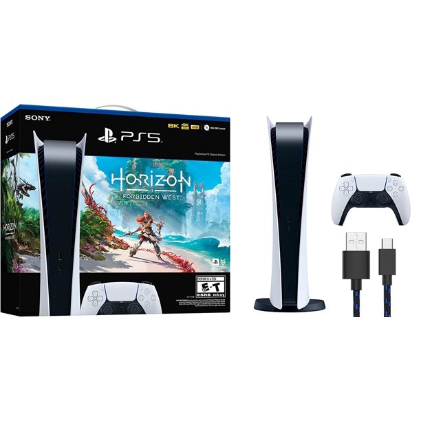 PS5 Console Digital - Horizon Forbidden West Bundle - Sony PlayStation 5 with PS5 Controller ...