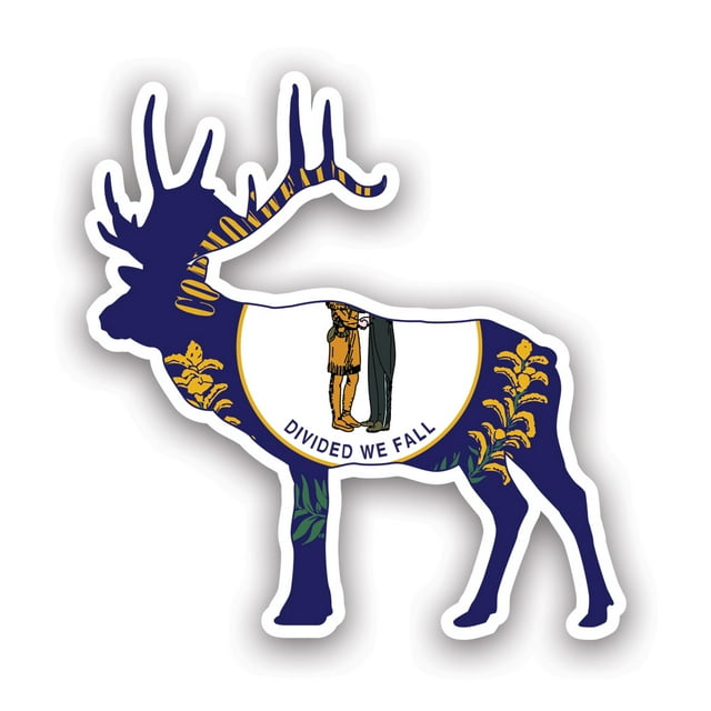 Kentucky Deer Shaped Flag Sticker Decal - Self Adhesive Vinyl - Weatherproof - Made in USA - v2 ...