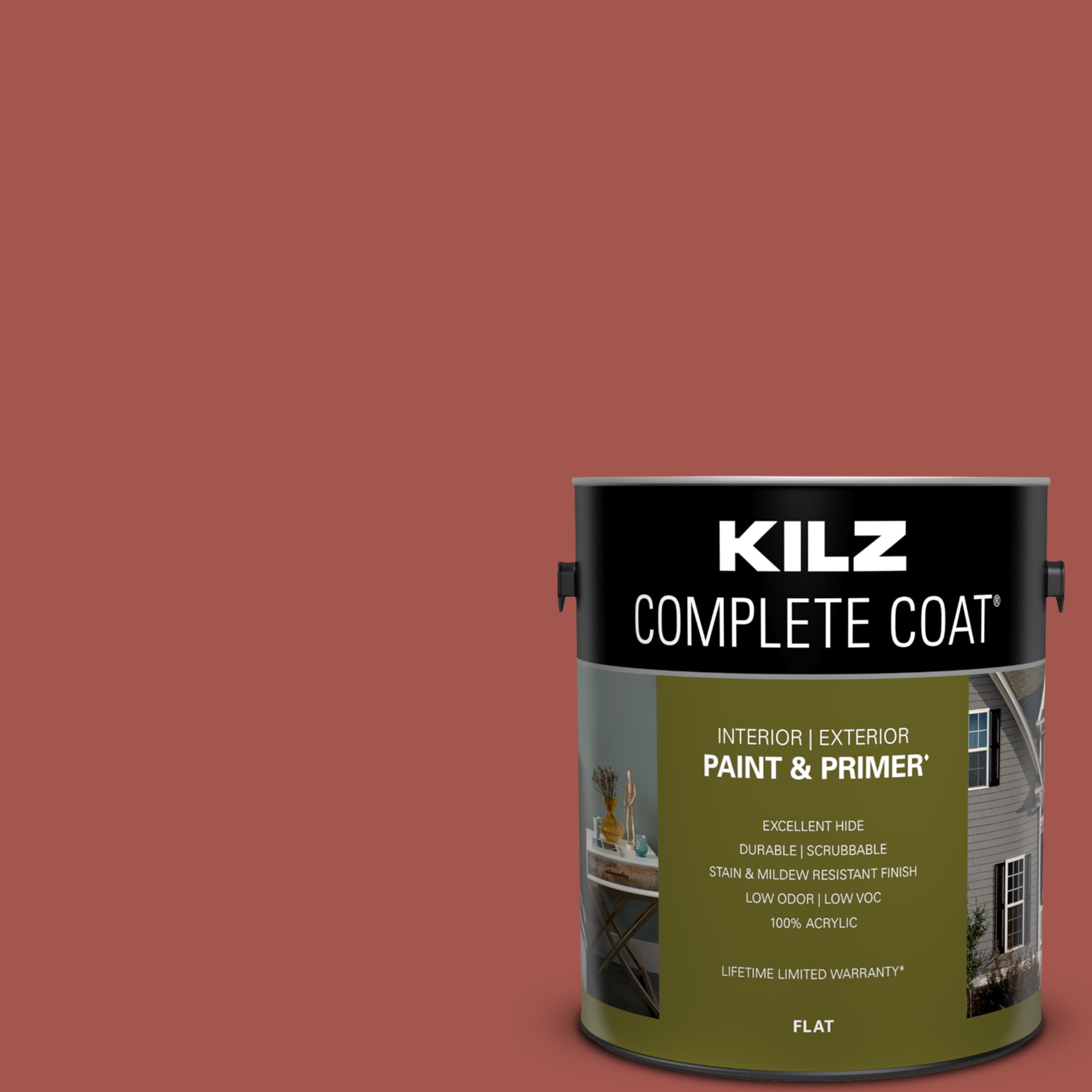 KILZ Complete Coat Paint & Primer, Interior/Exterior, Flat, Red Ginseng ...