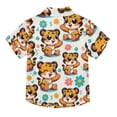 Dailycode Small Short Sleeve Button Down Shirts Cartoon Tigers Sit ...