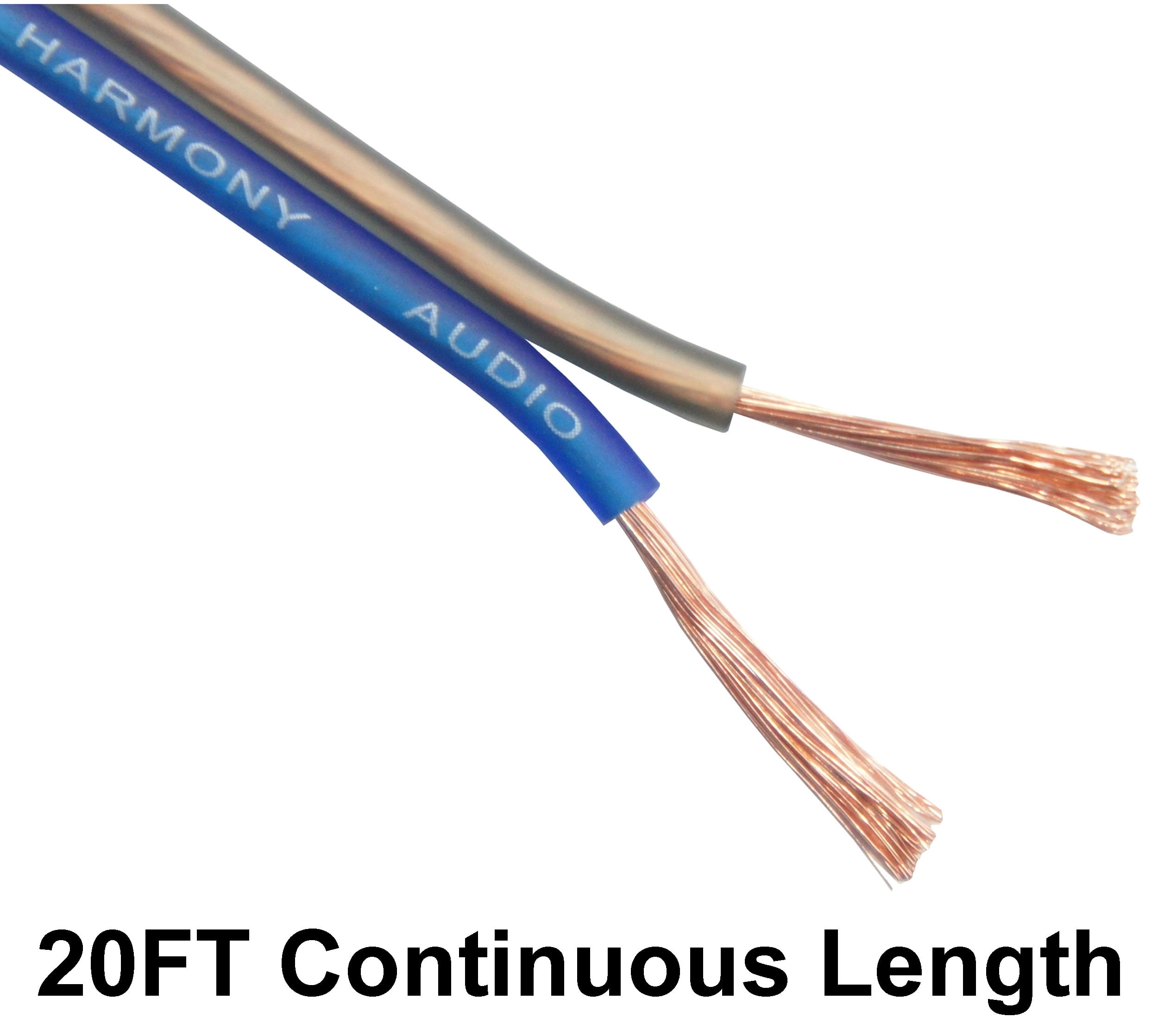 Harmony Audio 16 Gauge CCA Car Home Stereo Matte Blue Speaker Wire ...