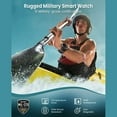 Bluetooth Rugged Wireless Sport Phone, Military Smart Watch for Men ...