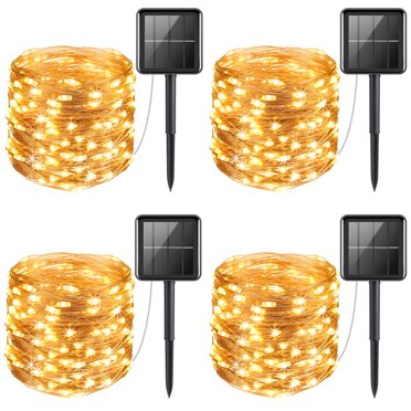 Outdoor Solar Sting Lights- Solar Powered Round Globe Hanging Lighting ...