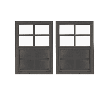 Shed Windows 12x18 White Flush, Safety Tempered Glass with Mesh Screen ...