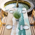 Abstract Beach Waves Fitted Rectangle Tablecloth 30" x 60" Retro Blue ...