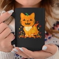 Cute Cat Face Jack O Lantern Pumpkin Halloween Autumn Fall Coffee Mugs ...