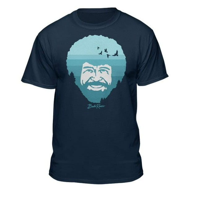 Teelocity Bob Ross Sunset Fill Navy Short Sleeve Graphic Tee - Walmart.com