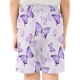 BZSMCE Adjustable Drawstring Casual Shorts With Purple Butterflies ...