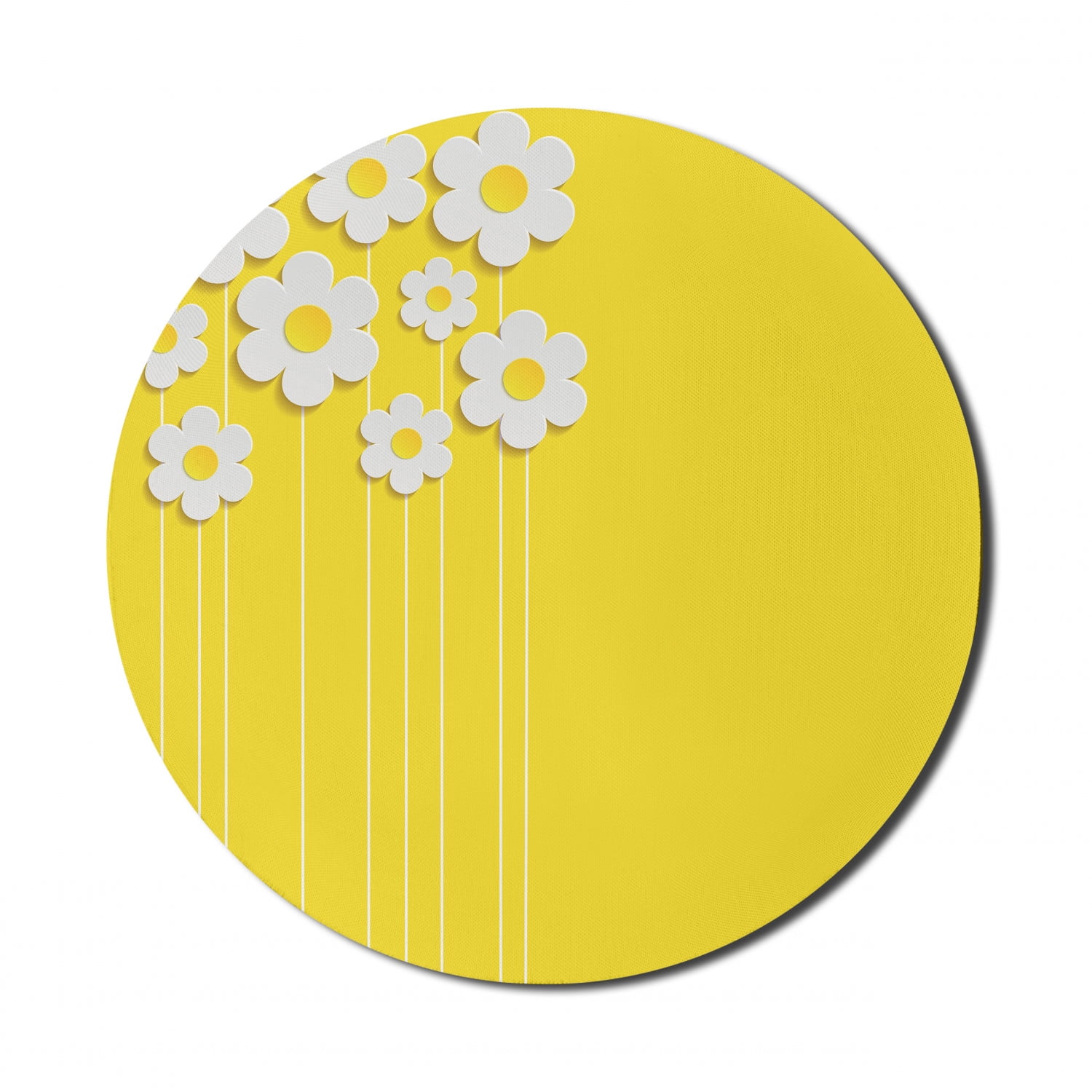 Yellow Mouse Pad for Computers, Spring Flowers Daisy Pattern on Clean ...