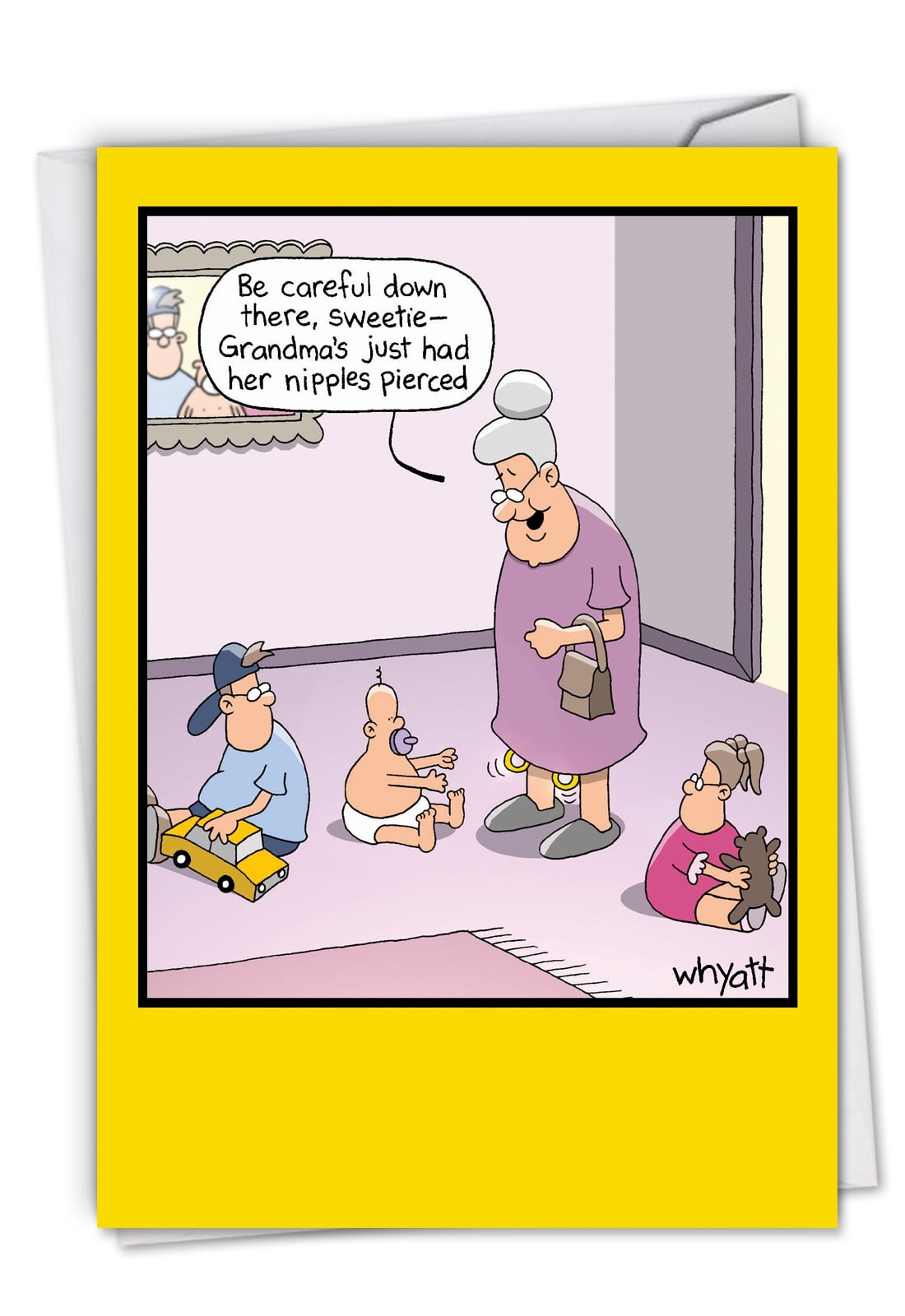 C4160BDG Humorous Birthday Card Grandma s Piercings With Envelope By