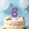 Purple Glitter Number Birthday Candles 0-9 Complete Digits Sparkling ...