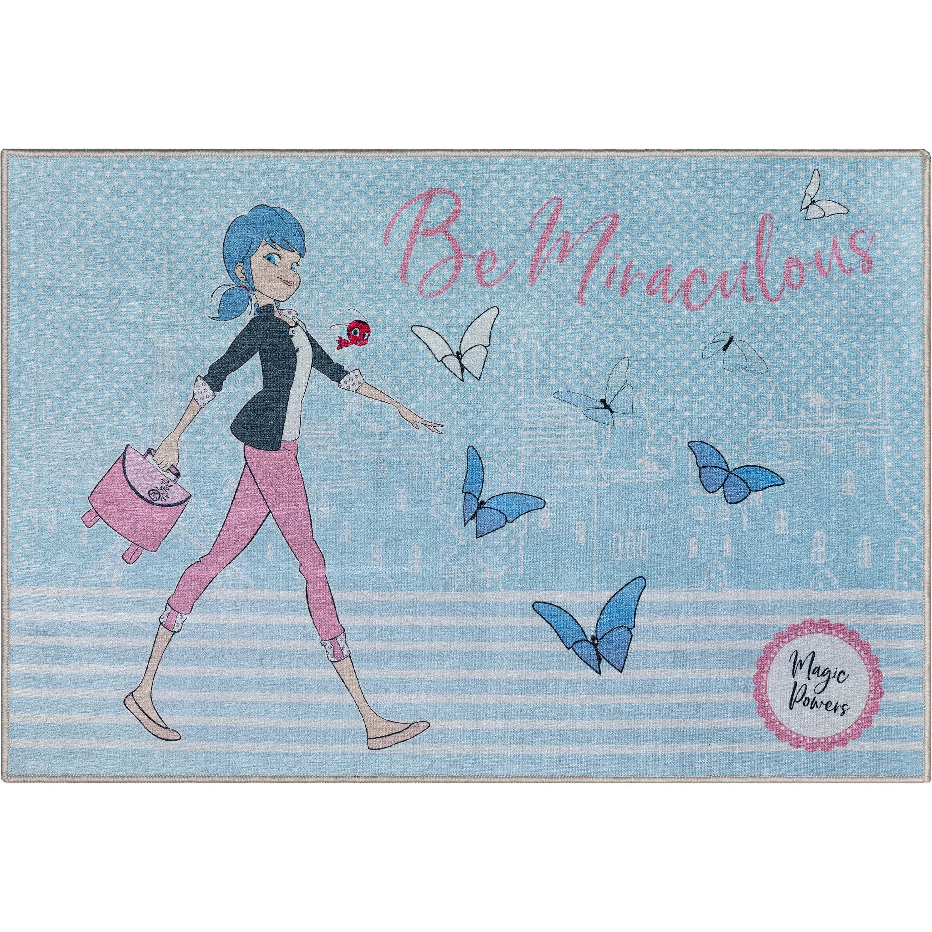 Well Woven Miraculous Ladybug Be Miraculous Light Blue 3'3" x 5' Area ...