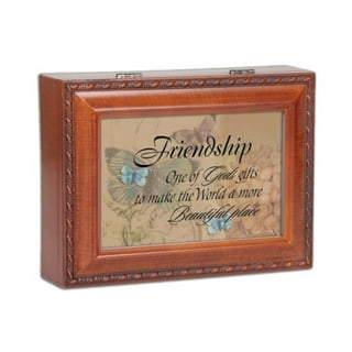 Cottage Garden Friendship Life's Gift Woodgrain Jeweled Music Box Plays ...