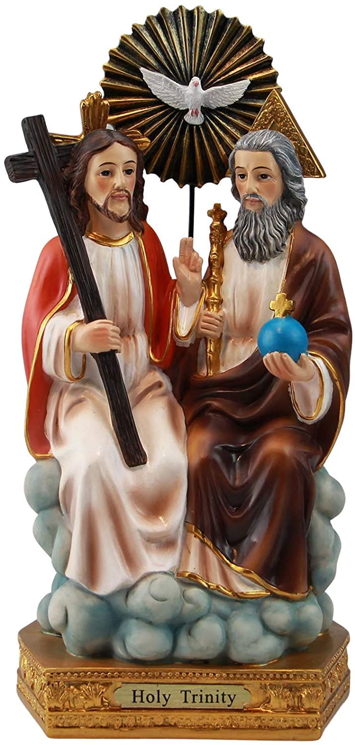 Holy Trinity, Father, Son, and Holy Spirit 8 Inch Resin Colored Statue ...