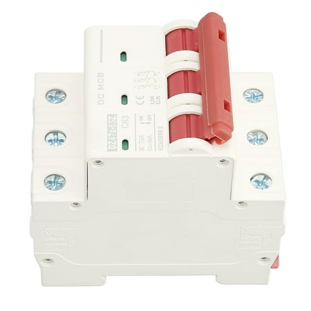 3P Circuit Breaker, DC 750V 63A 6000A High Breaking Overload Protection Switch PA66 Housing DIN ...