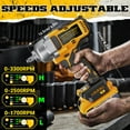 1/2" 20V Brushless Impact Wrench - 1000N.m High Torque, 3-Speed 3300RPM ...