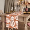 Burnt Orange Pineapple Table Runner Tropical Summer Botanical Fruits ...