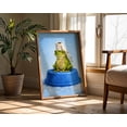Affixzi Toilet Paper Frog Wall Art, Bathroom Decor, Blue Gift Poster ...