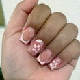 Square Designs Fake Nails on Nails in 12 Sizes,24 Pcs French Nails Tips ...