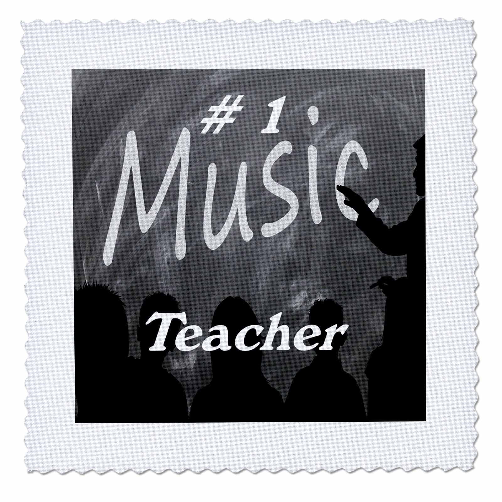 Image of Number 1 Music Teacher On Blackboard 8x8 inch quilt square qs ...