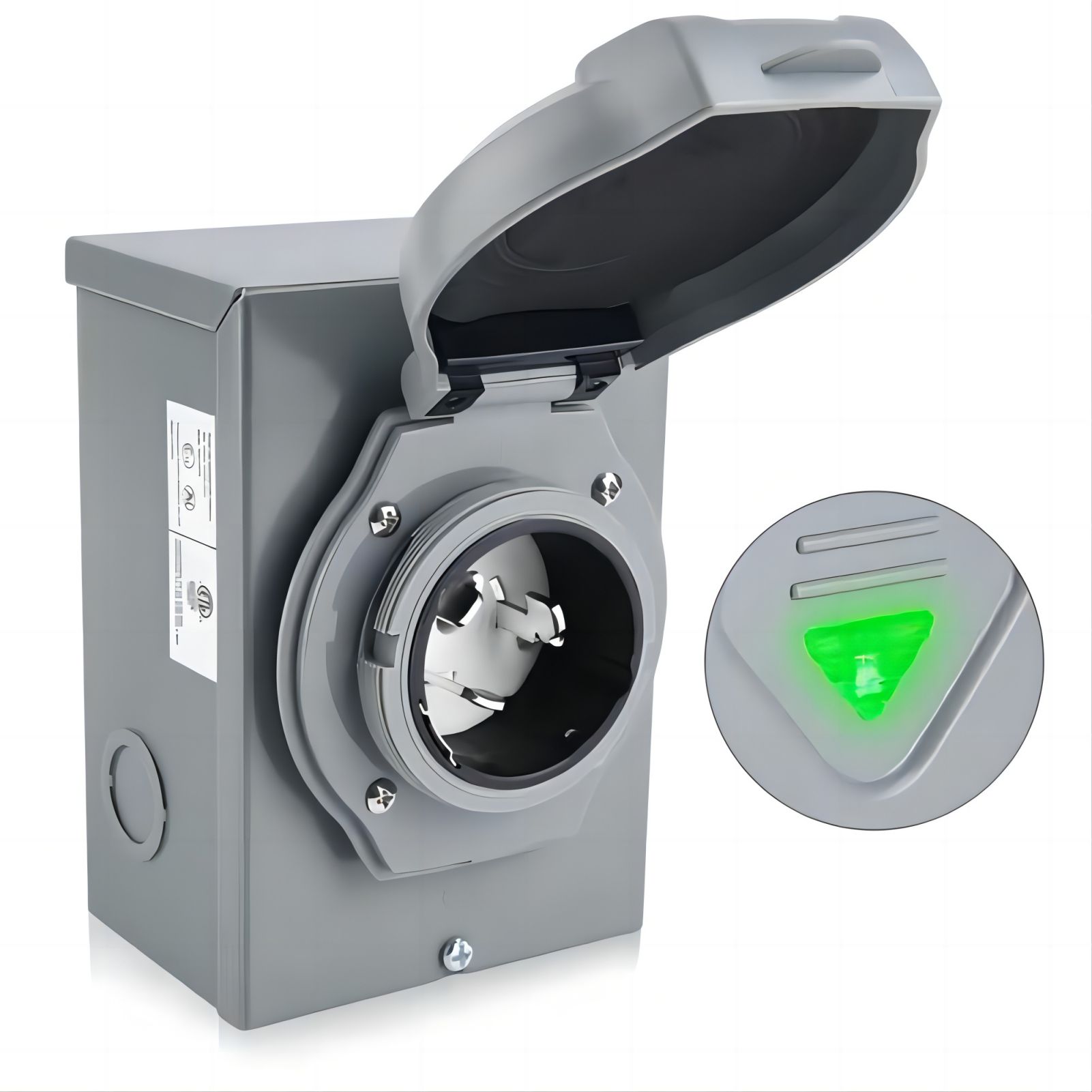 MICTUNING 50 Amp Generator Power Inlet Box IP68 NEMA SS 2-50P Outdoor ...