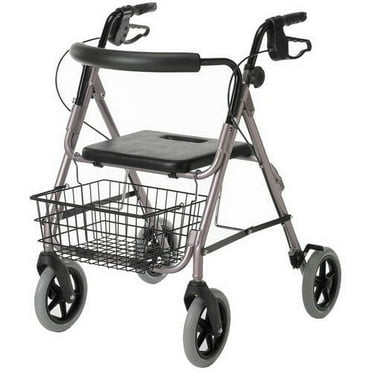 drive Deluxe Rollator Adjustable Height / Folding Aluminum 300 lbs. 31 ...