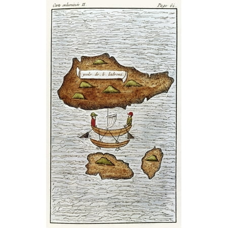 The Ladrone Islands. /Nengraving Of Antonio Pigafetta'S Map Of The ...