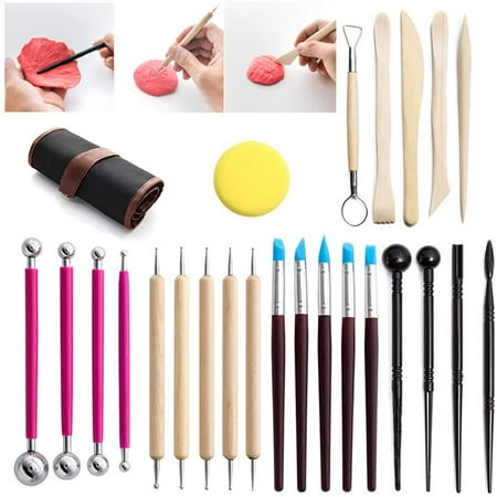 24 Pieces Clay Sculpture Pottery Tool DIY Carving Point Drill Pen ...