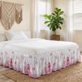 Queen Bed Skirt 18 Inch Drop, Watercolor Pink Seahorses Mermaids Sea ...