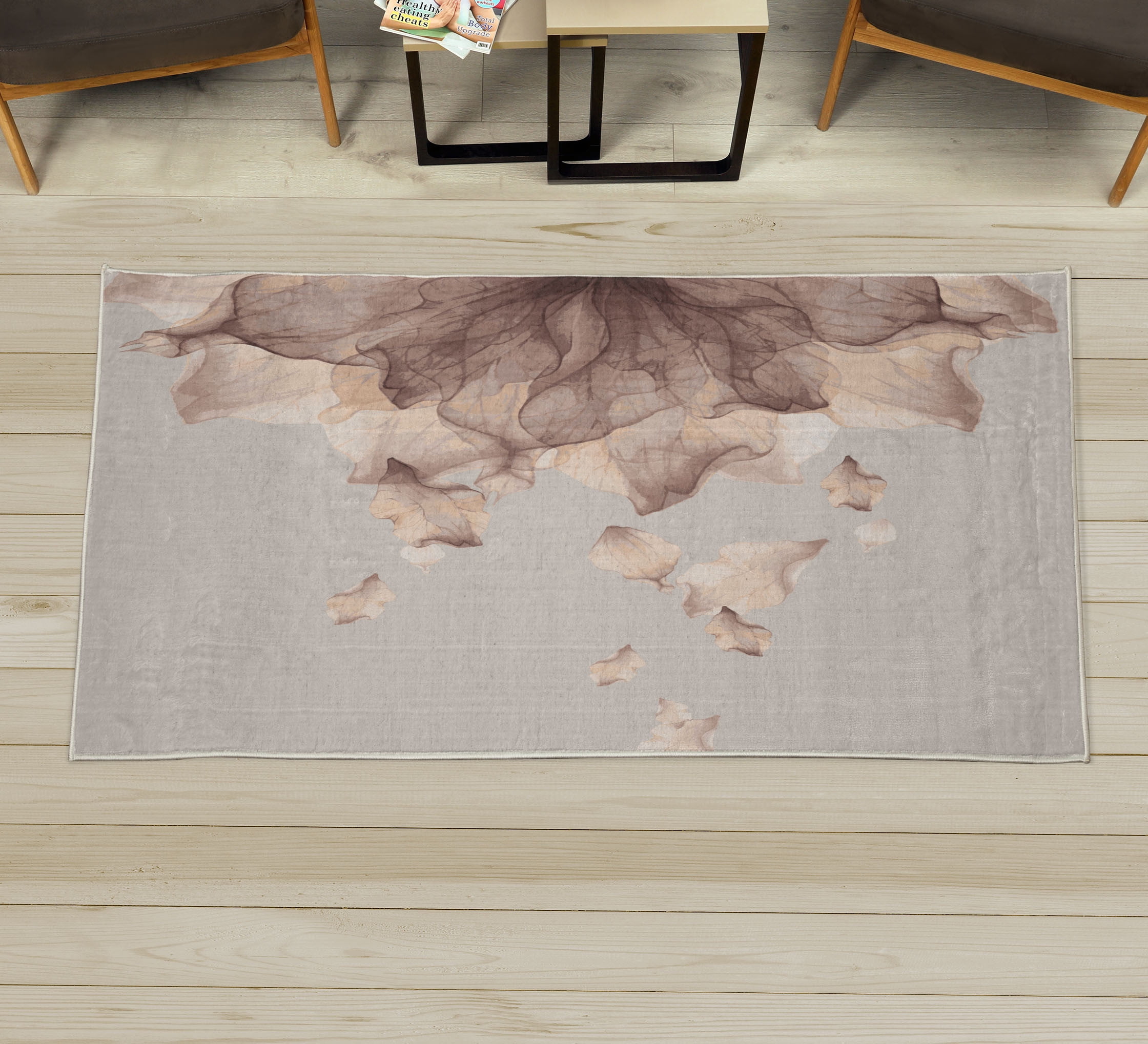 Flower Decorative Rug, Abstract Themed Modern Futuristic Image with ...