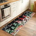 Black Red Christmas 2'x6' Runner Rug, Gnomes Xmas Tree Snowflake Gifts ...