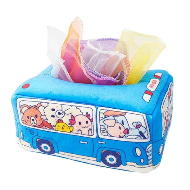 Baby Tissue Box Bus Drawer with 10 Hand Towel Crinkle Tissue for ...